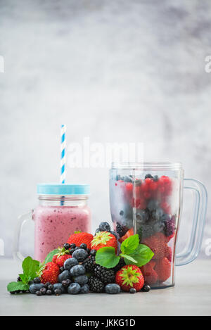Fresh prepared strawberry smoothie Stock Photo - Alamy