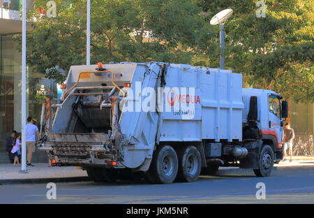 Veolia Environmental Services waste collection lorry in a U.K. city ...