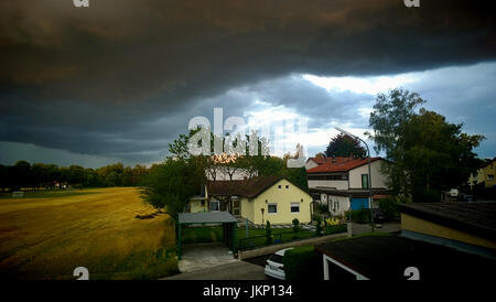 Garching, Germany - 24th July 2017, summer storm in Bavarian ...