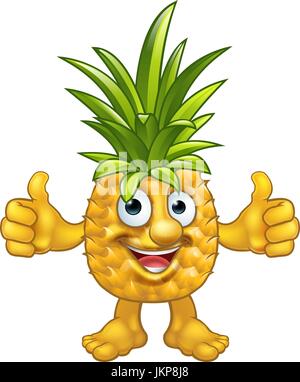 character pineapple, fruit. Cute and funny comic style. Flat cartoon ...