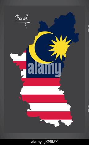 Perak map vector illustration. Malaysian city. State in Malaysia Stock ...
