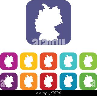 German icons set. Germany national traditional symbols Stock Vector Art ...