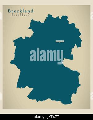 Breckland district map - England UK Stock Vector Image & Art - Alamy