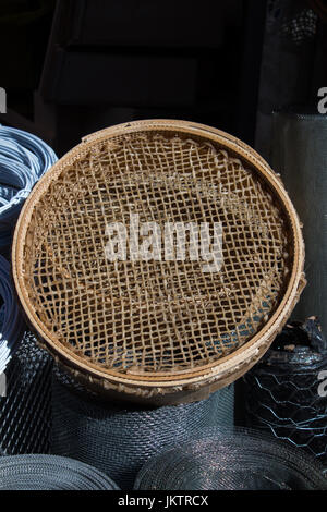 Traditional type sieve made of wood Stock Photo - Alamy