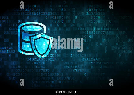 Programming concept: Database With Shield on digital background Stock ...