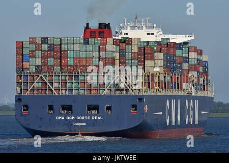 The CMA CGM Corte Real, a container ship with IMO number 9454400 and ...