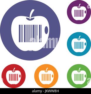 Code to represent product identification icons set vector color Stock ...