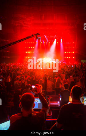 Concert in the closed hall with a picture on TV Stock Photo - Alamy