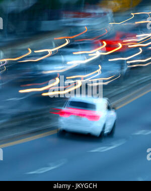 Lights from cars on the highway in slow motion Stock Photo - Alamy