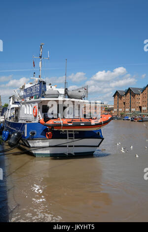 Sea Cadets training ship John Jerwood visiting Gloucester and moored in ...