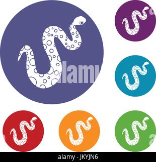 Dotted snake icons set flat Stock Vector Image & Art - Alamy