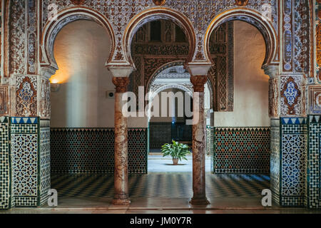 Amazing example of the moorish architecture in Seville Stock Photo - Alamy