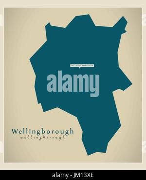 Wellingborough district map - England UK Stock Vector Image & Art - Alamy
