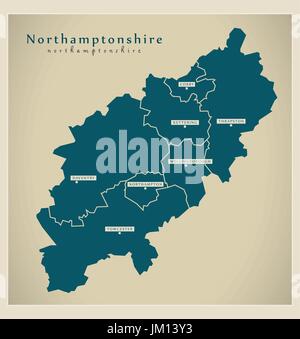 Daventry district map - England UK Stock Vector Image & Art - Alamy
