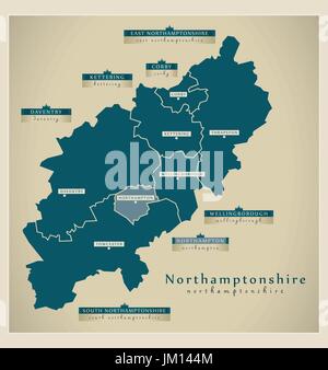 Daventry district map - England UK Stock Vector Image & Art - Alamy