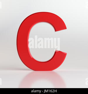 Red glossy font Letter A 3D rendering illustration isolated on white ...
