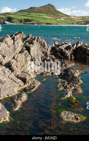 View to sea from Carn Llidi tor, St David's Head, Pembrokeshire, Wales ...