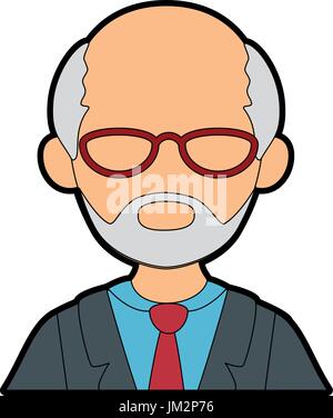isolated old man upperbody icon vector illustration graphic design ...