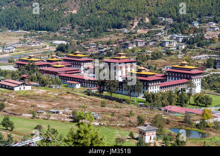 Royal palace of King of Bhutan building Tashi Chho Dzong Thimphu 91119 ...