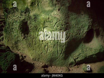 Petroglyphs carved in a cave, Malampa Province, Malekula Island ...
