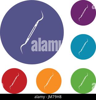 Dental instrument, probe icons set vector color Stock Vector Image ...