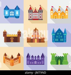 Types of fortress icons set, flat style Stock Vector Image & Art - Alamy