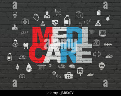 Health concept: Medicare on wall background Stock Photo - Alamy