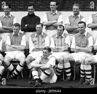 Arsenal FC football 1953 team back row Tom Whittaker (manager), Reuben ...
