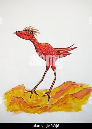 Weird Fantasy Bird Drawing Stock Photo - Alamy