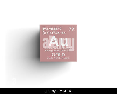 Gold chemical element periodic table science symbol Stock Photo - Alamy