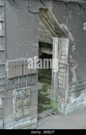 supporting structure with signs of decay and ageing at a Mollerbunker ...