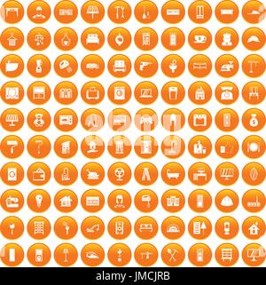 100 comfortable house icons set in cartoon style Stock Vector Image ...