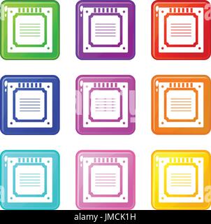 Modern multicore CPU icons set Stock Vector Image & Art - Alamy
