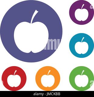 Checkered apple icons set flat Stock Vector Image & Art - Alamy