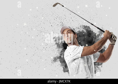 Golf Player with a white uniform coming out of a blast of smoke Stock ...