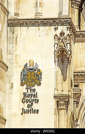 Royal Courts of Justice coat of arms and crest the Strand London Stock ...
