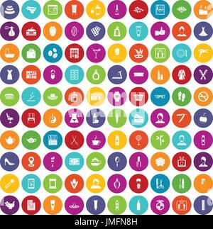 100 beauty salon icons set grunge sapphire Stock Vector Image & Art - Alamy