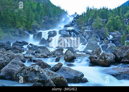 Uchar Waterfall on the Chulcha River, The Big Chulchinsky Stock Photo ...
