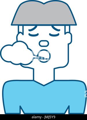 Man smoking cartoon over white background icon Stock Vector Image & Art ...
