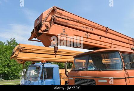 Old crane vehicles Stock Photo - Alamy