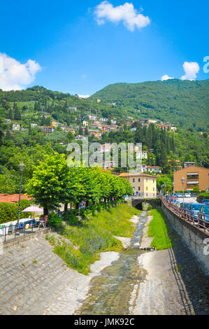 Panoramic view of Varena town (Como lake, Italy Stock Photo - Alamy