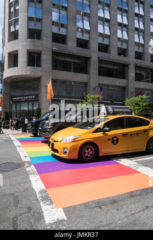 crosswalk painted in bright colors Stock Photo - Alamy