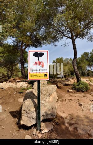 Forest fire hazard warning sign near Jasper, Jasper National Park ...