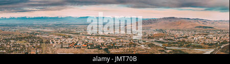 Gori town aerial panoramic view, Georgia. Gori is a city in eastern ...