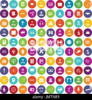 100 intelligent icons set. Color line set of intelligent vector icons ...