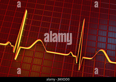 ECG. Computer artwork of an electrocardiogram (ECG) showing a normal ...
