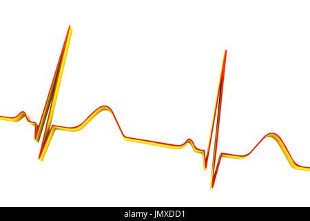 ECG. Computer artwork of an electrocardiogram (ECG) showing a normal ...