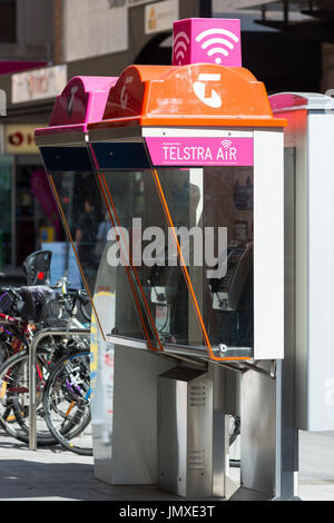 Telstra phone box, Rundle street Mall, Adelaide, Australia Stock Photo ...