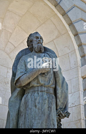 Statue of Saint Peter holding the keys of the Kingdom in Capernaum ...