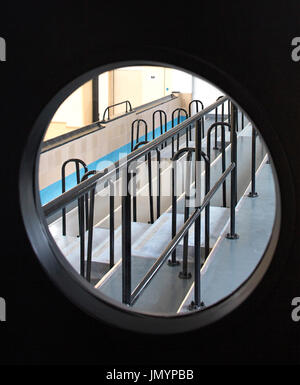 Spectator seating area. Poplar Baths Leisure Centre, London, United ...